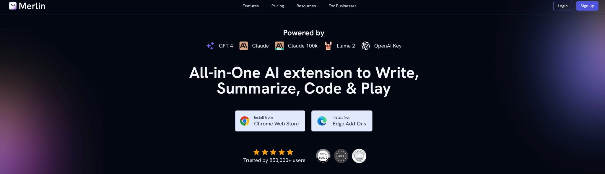 Merlin AI : All-in-One AI extension
